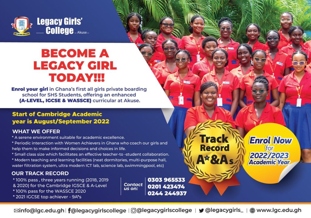LEGACY GIRLS' COLLEGE – Make your mark, leave a Legacy